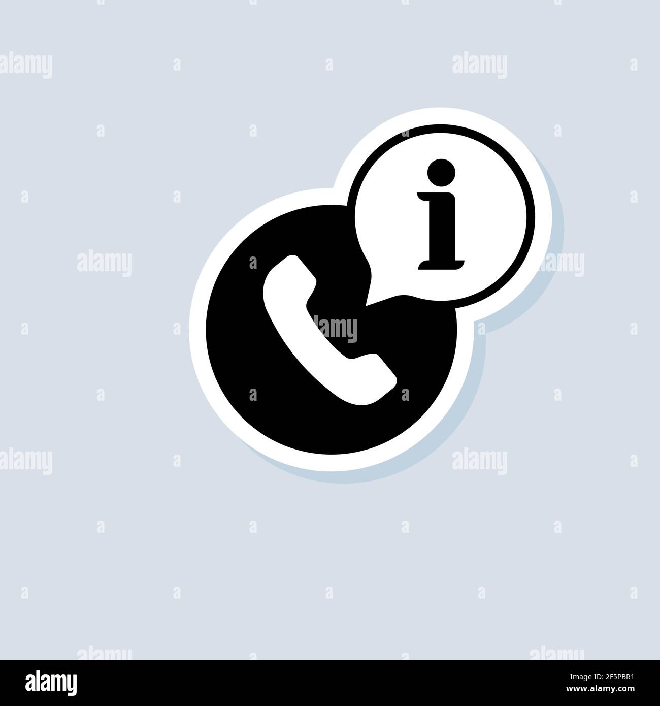 Support service sticker. Calling information icon. Call info center ...