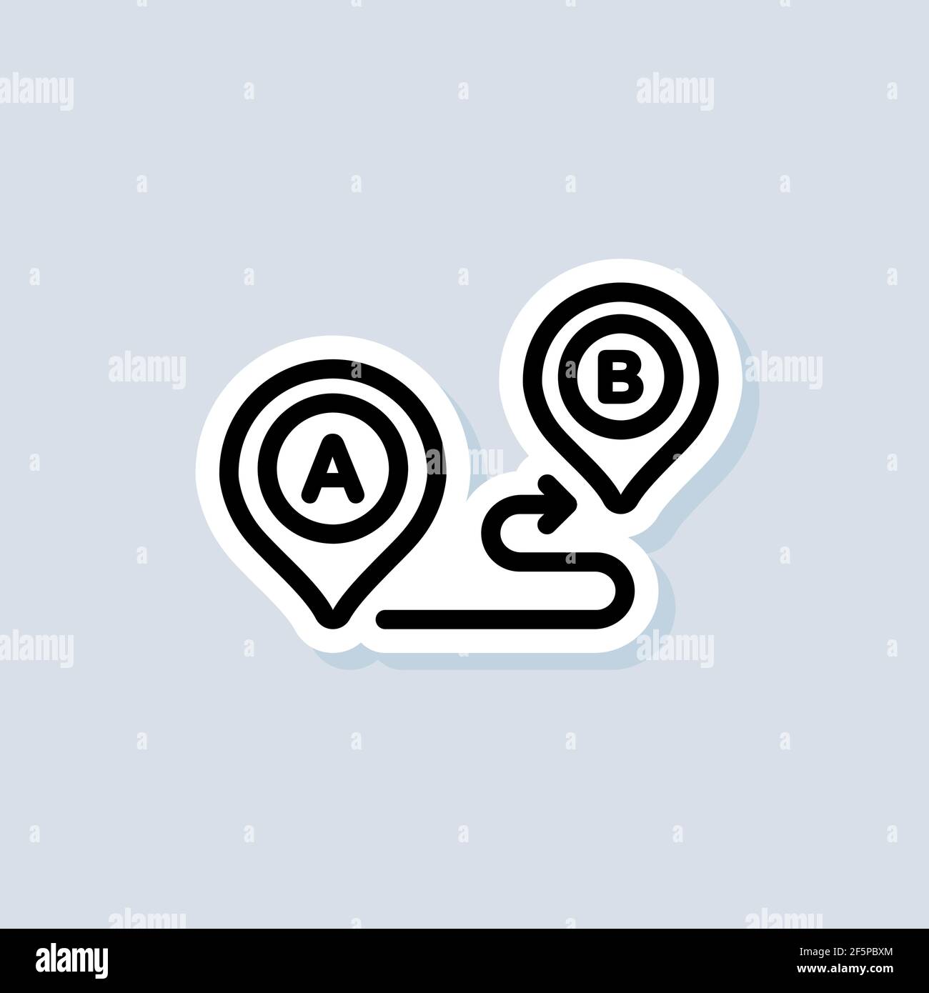 Travel navigation sticker. Track distance. Destination icon. Route ...