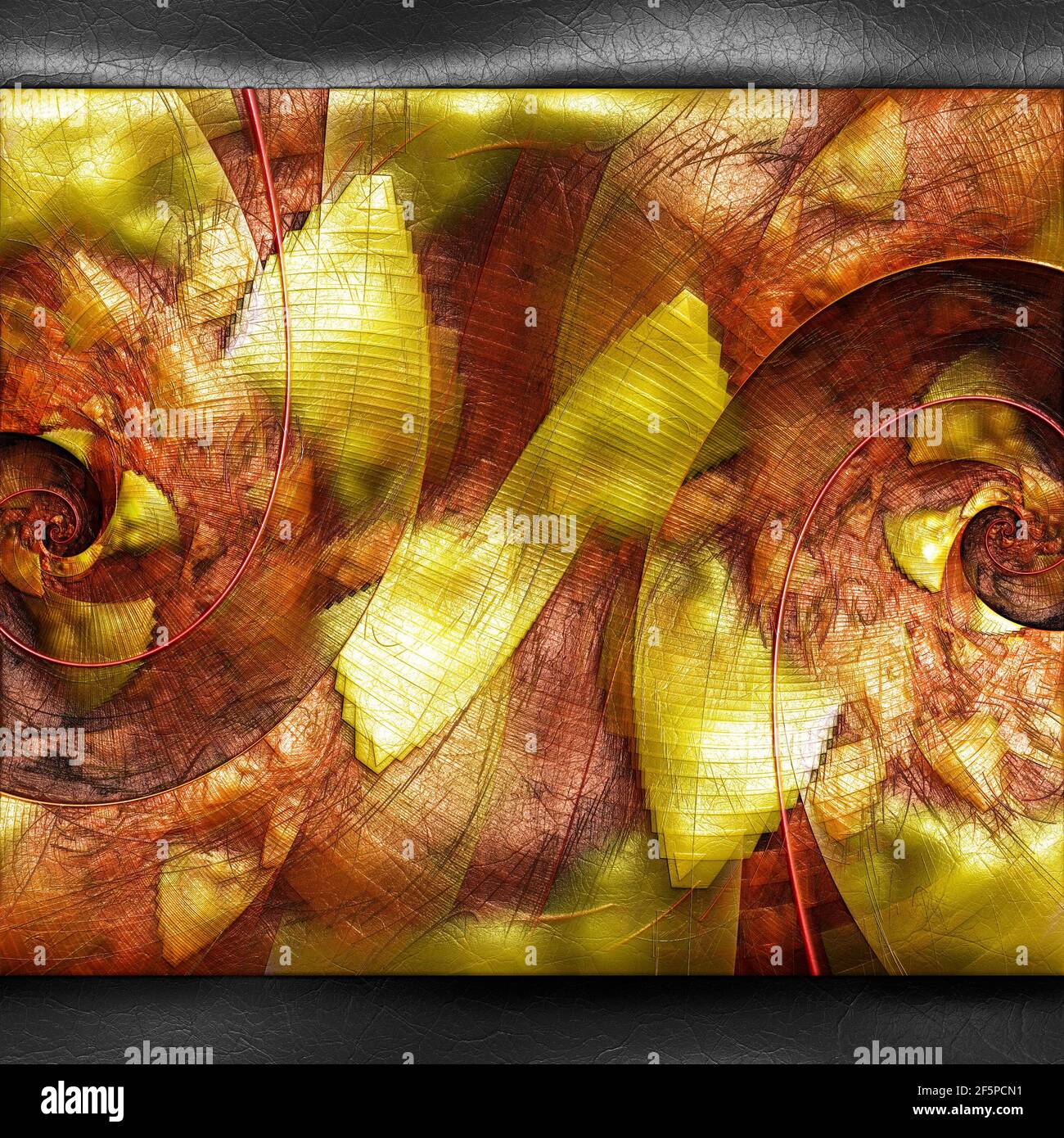 3D render of plastic background with embossed fractal on leather Stock ...