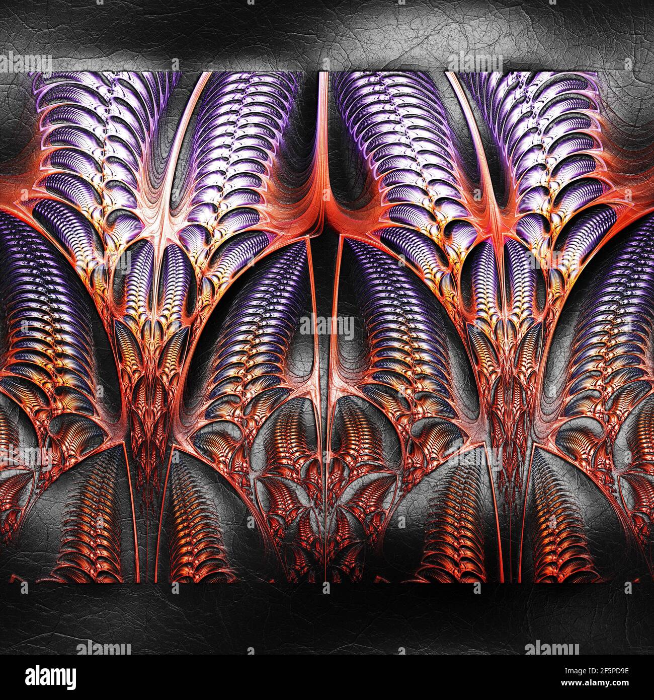 3D render of plastic background with embossed fractal on leather Stock ...