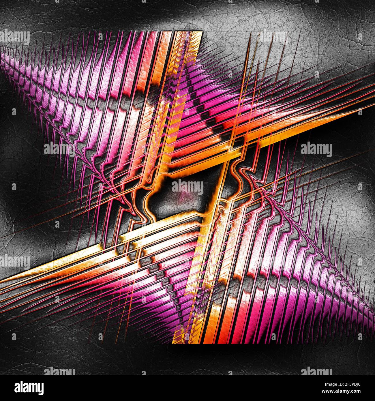 3D render of plastic background with embossed fractal on leather Stock ...