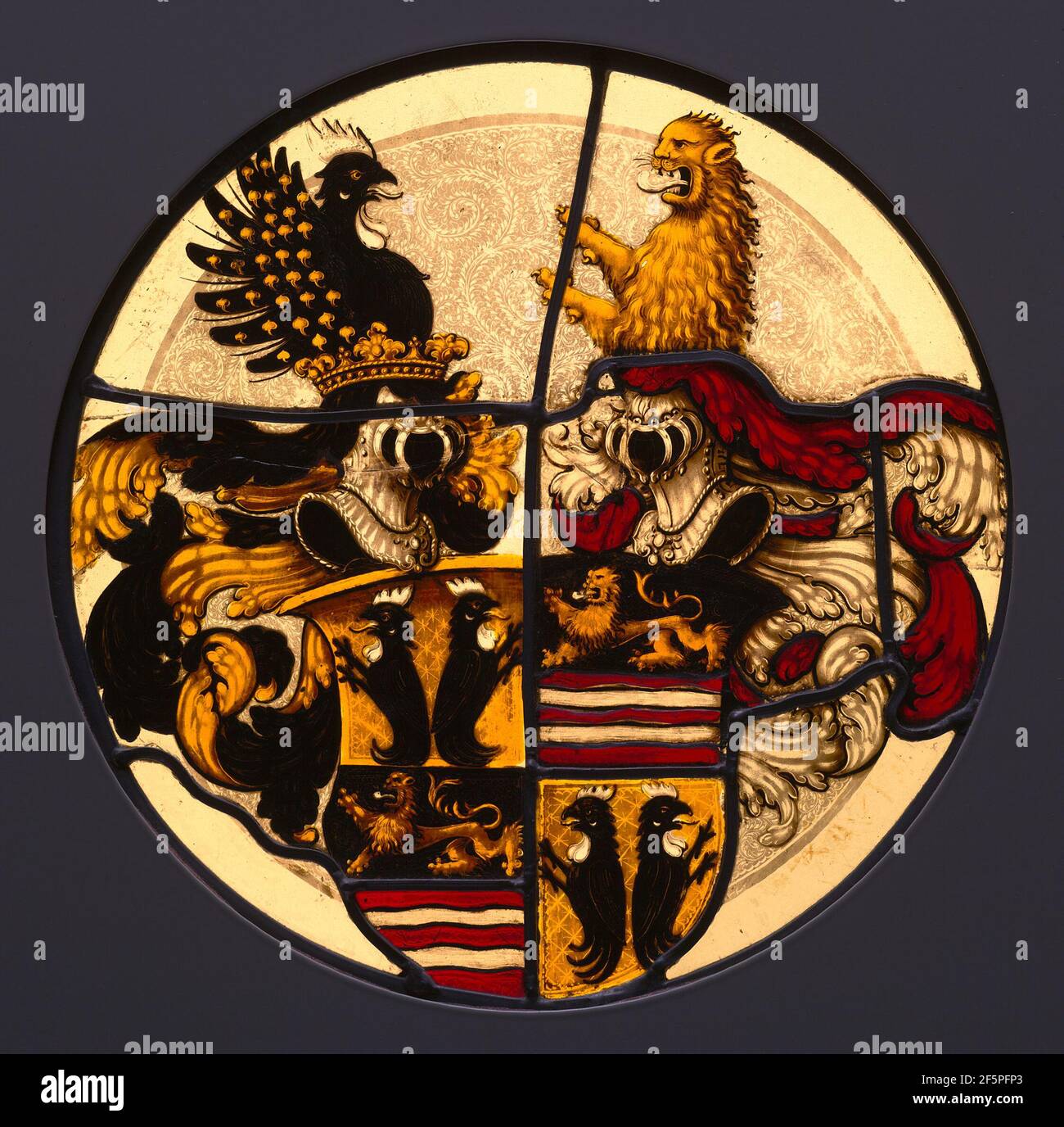 Heraldic Roundel with the Arms of Rummel von Lichtenau. Unknown maker ...