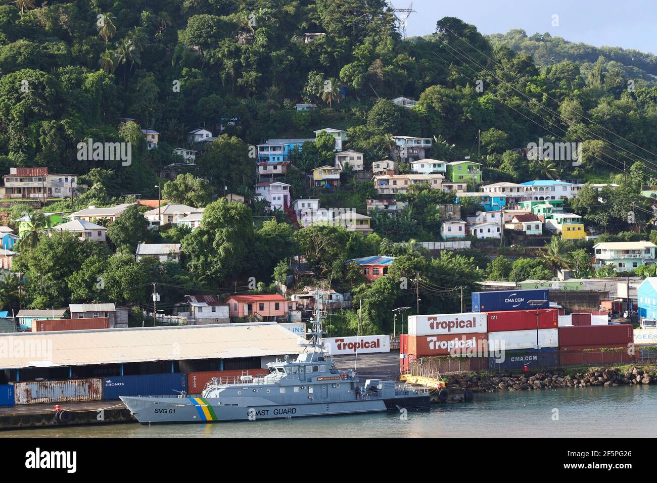 Coastguard ship docked at Castries Container Port and Ferry Terminal ...