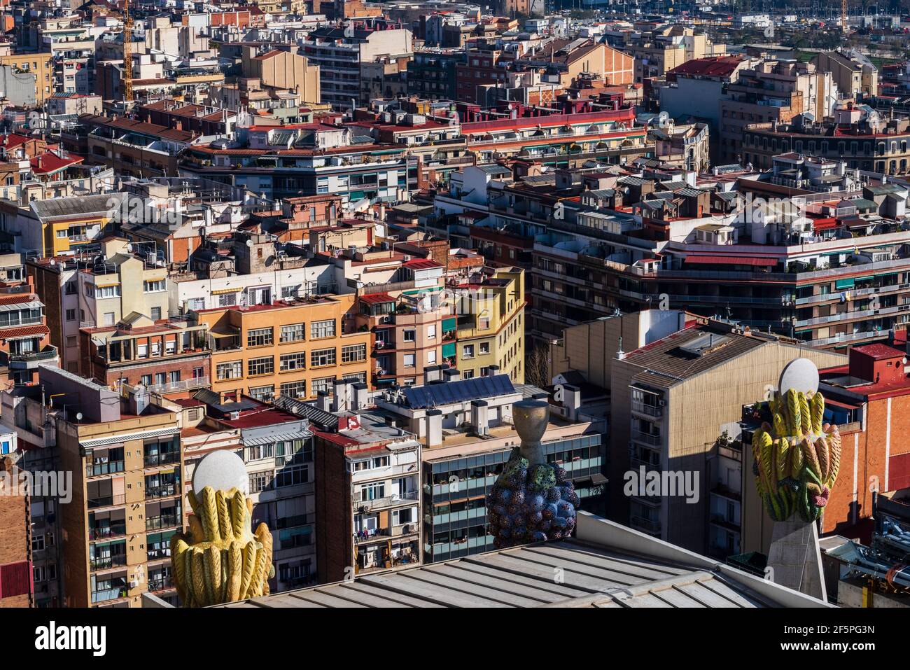 Aerial view barcelona architecture buildings hi-res stock photography ...