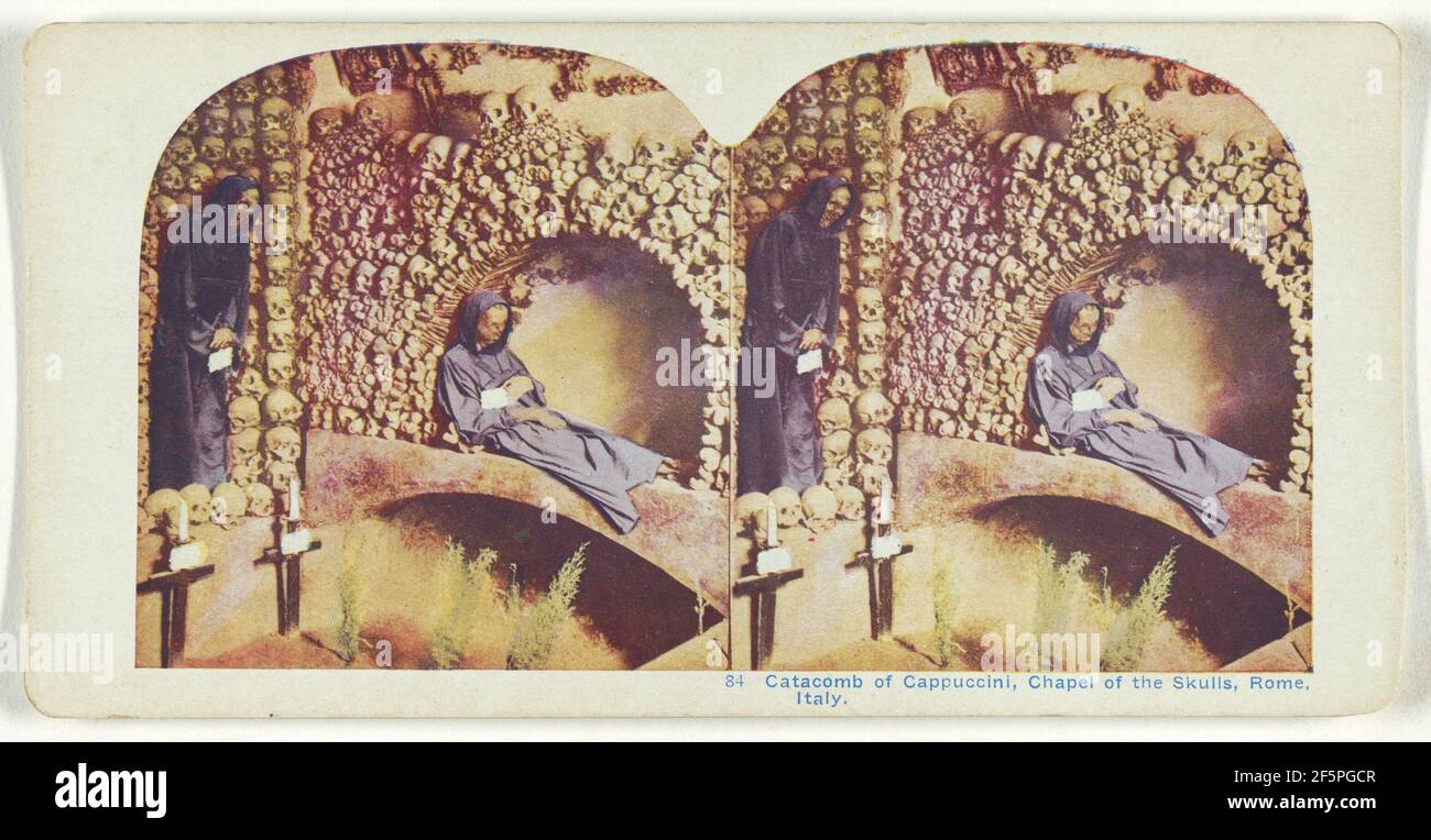 Catacomb of Cappuccini, Chapel of the Skulls, Rome, Italy.. Unknown ...