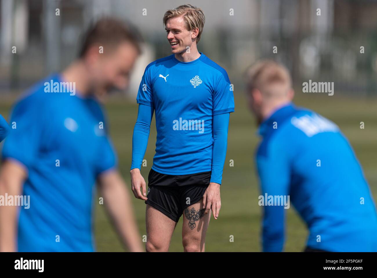 Gyor, Hungary. 27th Mar, 2021. Stefan Teitur Thordarson of Iceland seen ...
