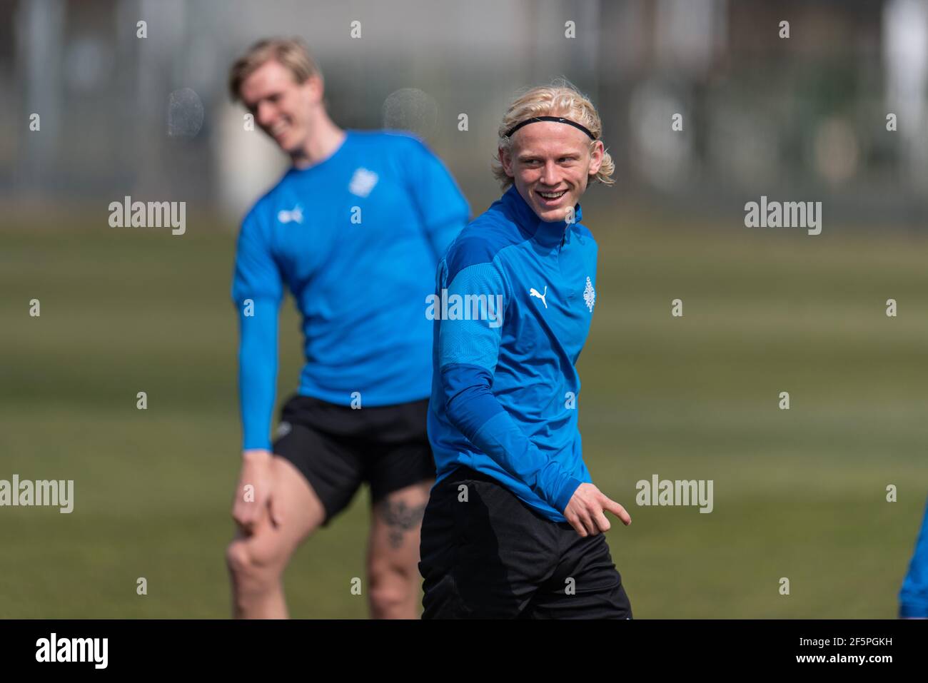 Gyor, Hungary. 27th Mar, 2021. Kolbeinn Finnsson of Iceland seen in a ...