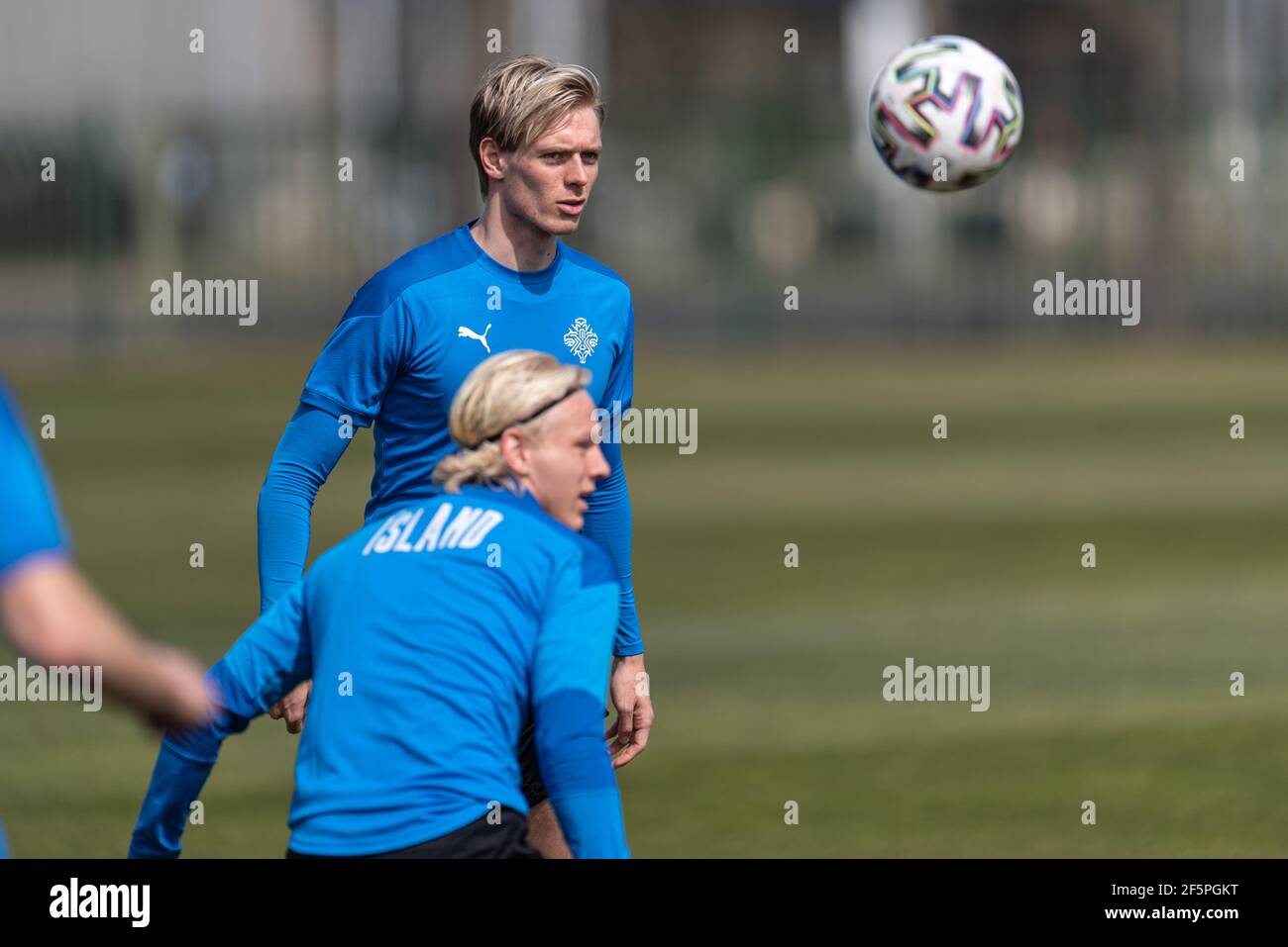 Gyor, Hungary. 27th Mar, 2021. Stefan Teitur Thordarson of Iceland seen ...