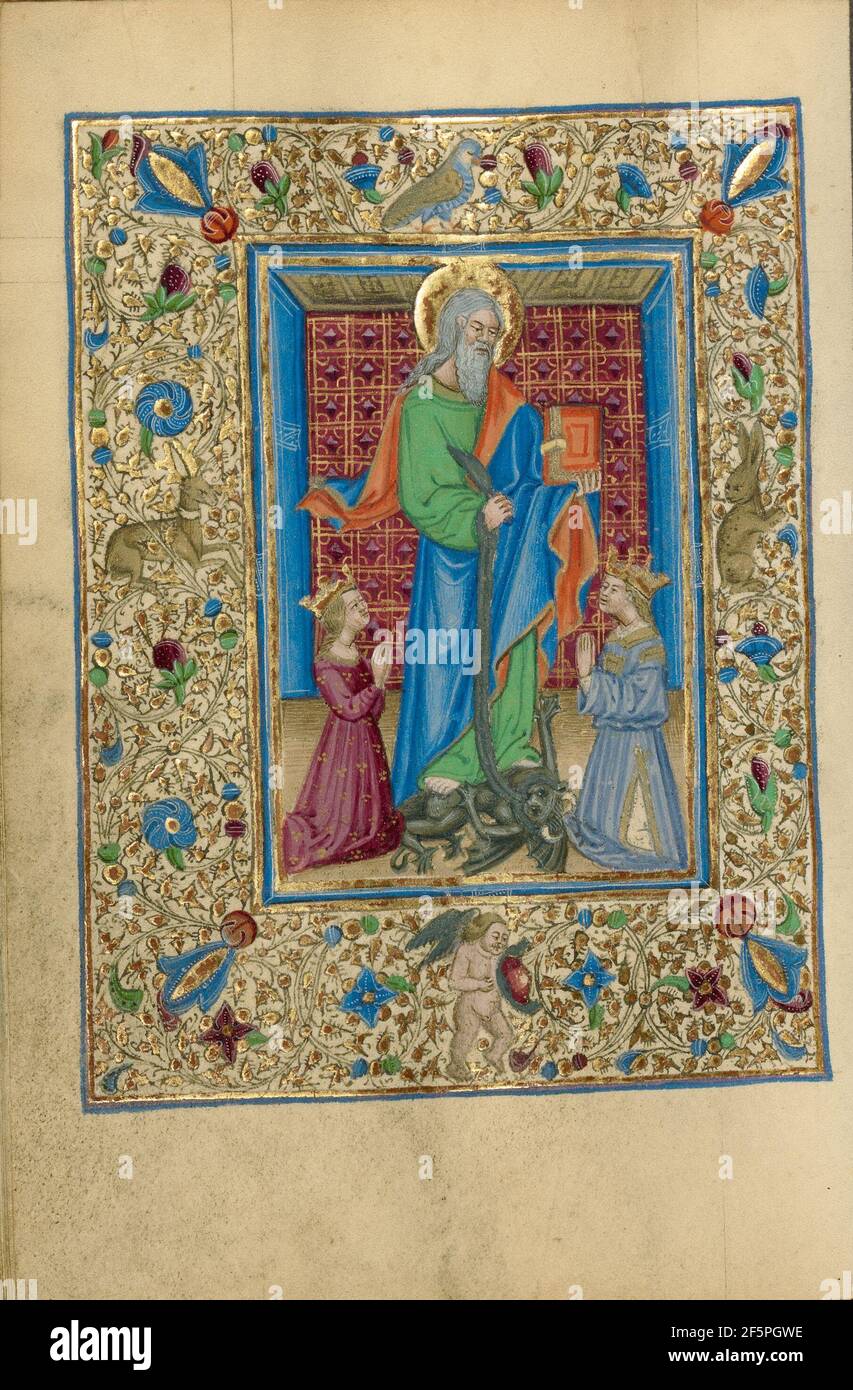 Saint Bartholomew with a Kneeling King and Queen. Unknown Stock Photo ...