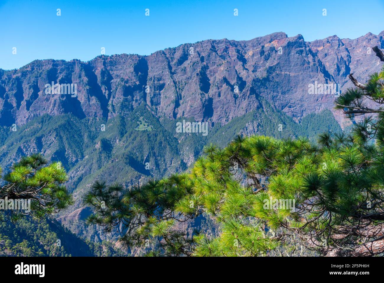Panorama of Caldera de Taburiente national park at La Palma, Canary ...