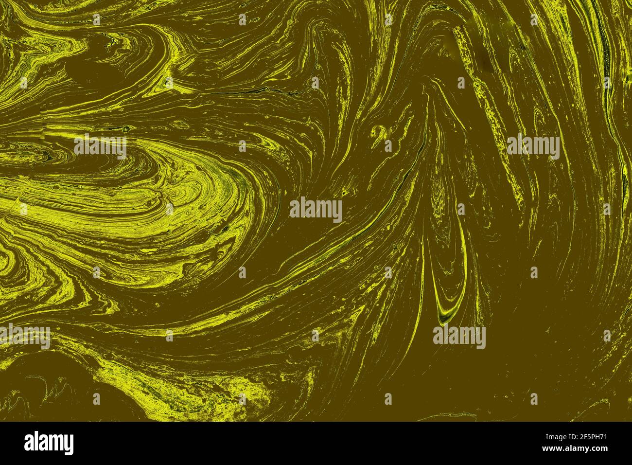 Abstract texture of chaotic swamp color swirls; paper marbling design ...