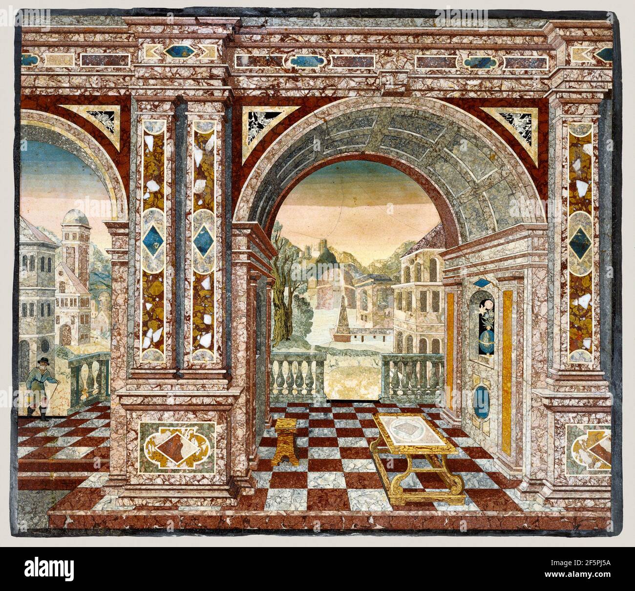 Architectural scene and frame Stock Photo - Alamy