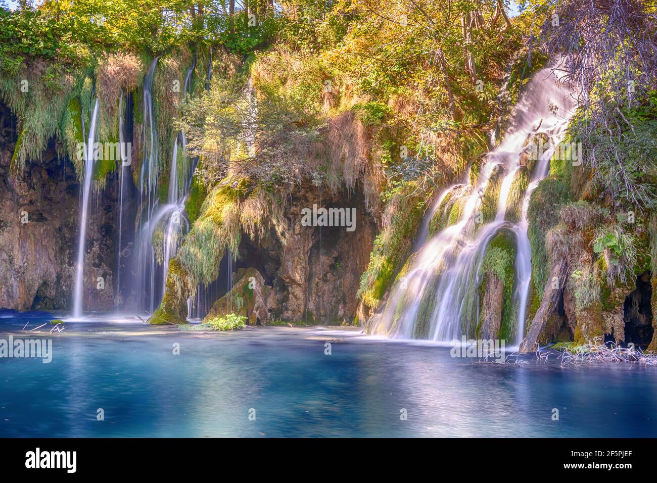 Beautiful view in the famous Plitvice National Park in Croatia during ...