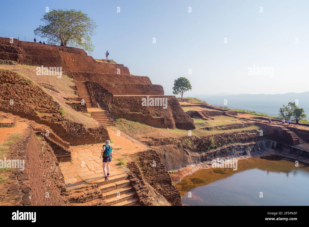 Sigiriya, Sri Lanka - March 17 2019: Tourists visit the terraced ...