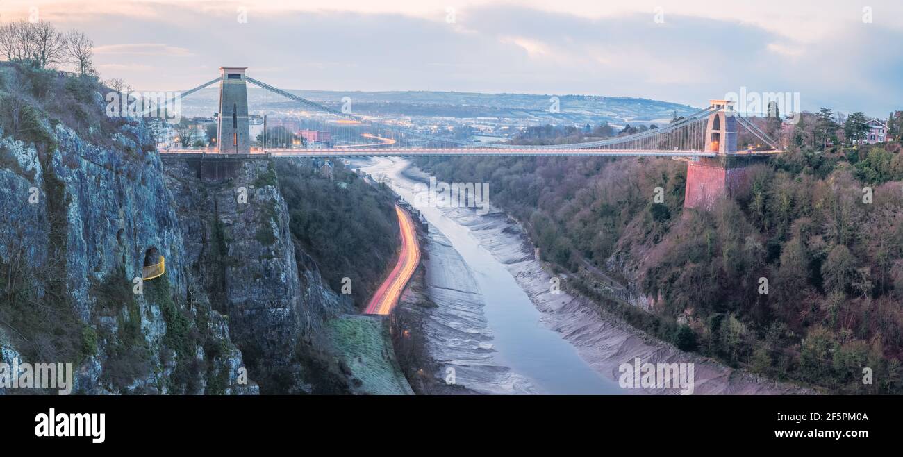 Cityscape panorama view of Bristol, England, UK and the Clifton ...