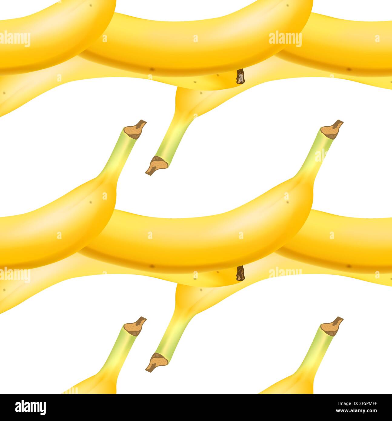 Trendy seamless pattern with realistic banana bunch. Vector realistic ...