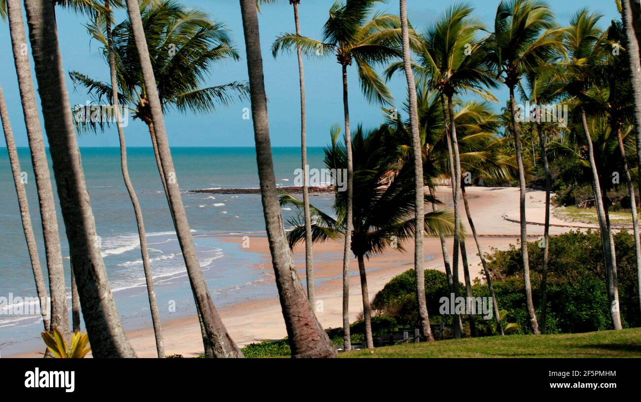 prado, bahia / brazil - august 5, 2008: view of the beach in the ...