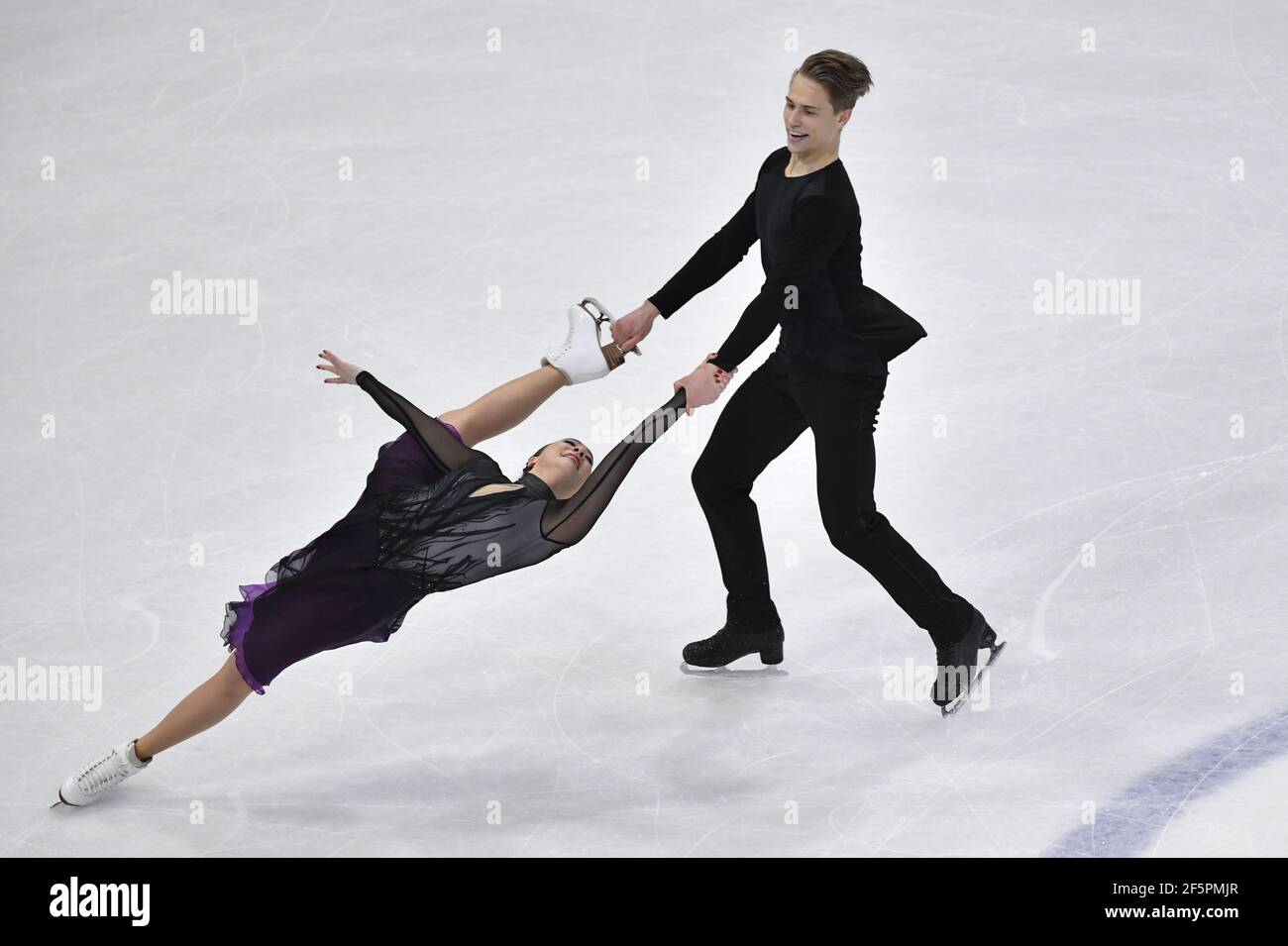 Allison Reed and Saulius Ambrulevicius of Lithuania perform during the ...