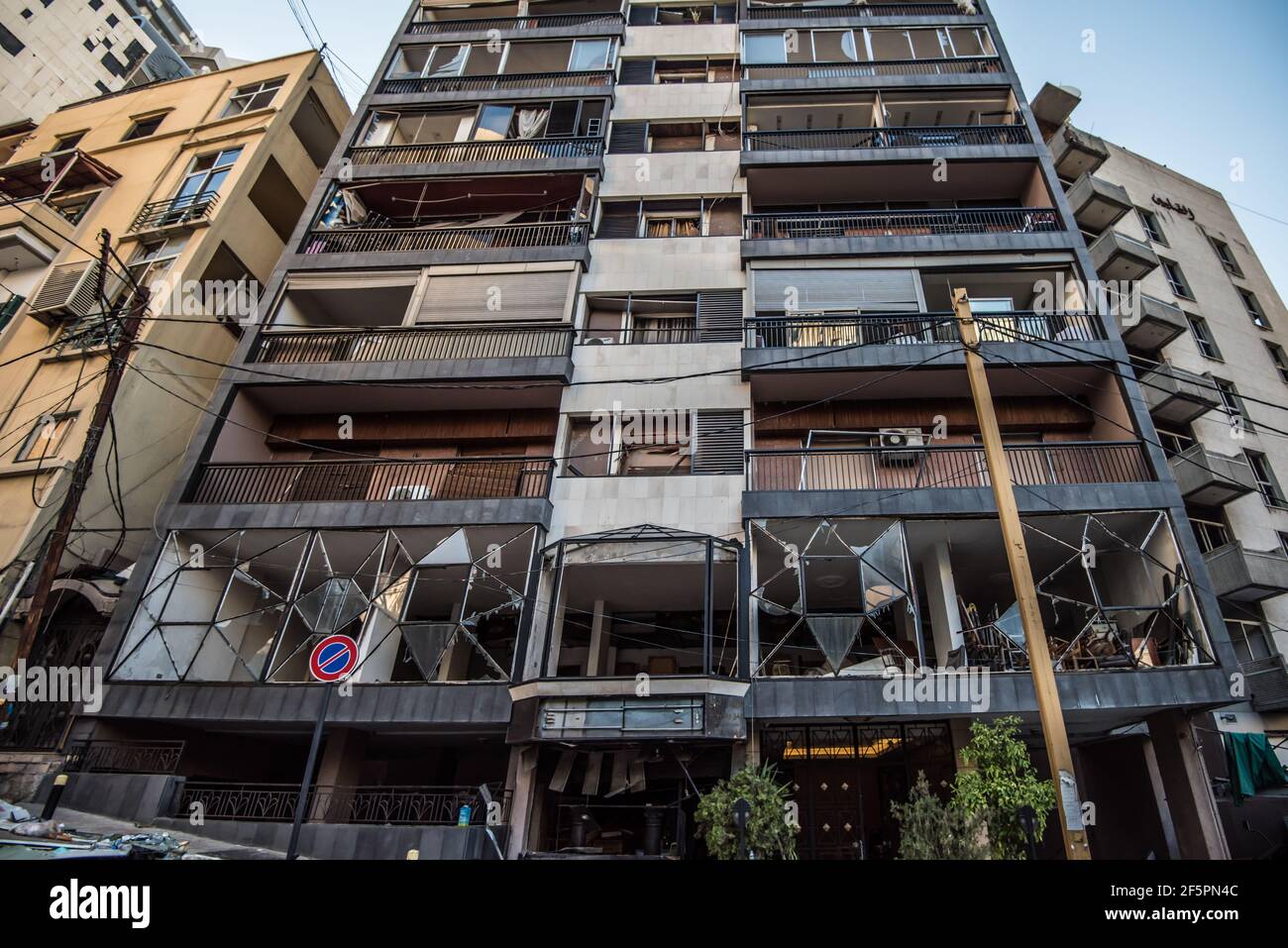 Destroyed Buildings from the Beirut Port Explosion Lebanon Stock Photo ...