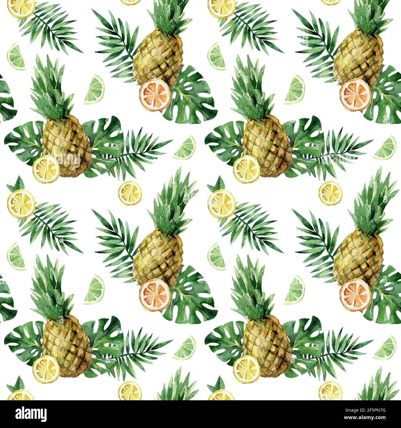 Watercolor illustration pineapple hi-res stock photography and images ...