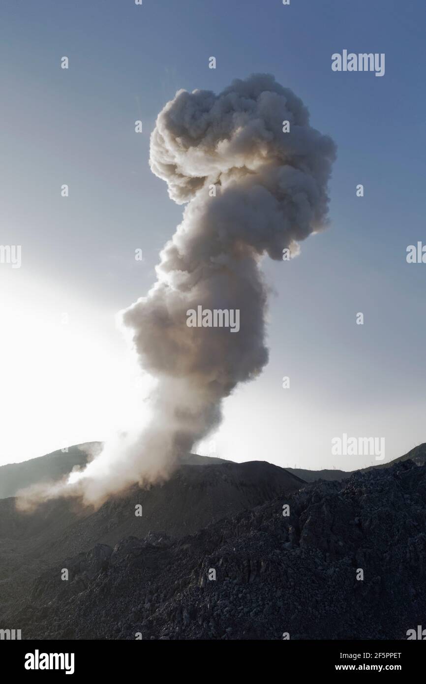 Ibu volcano eruption (Halmahera, Maluku Islands, Indonesia Stock Photo ...