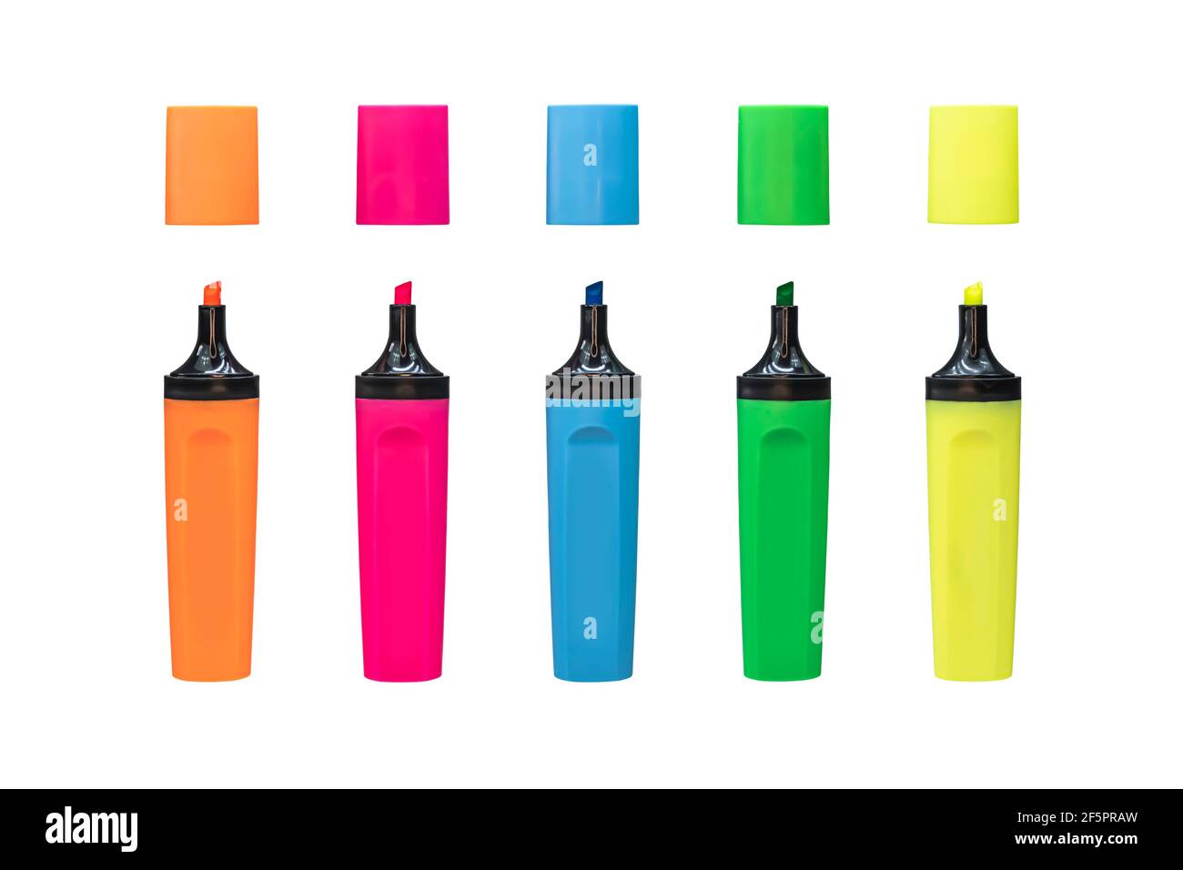 Multi-colored marker pens on isolated white background Stock Photo - Alamy