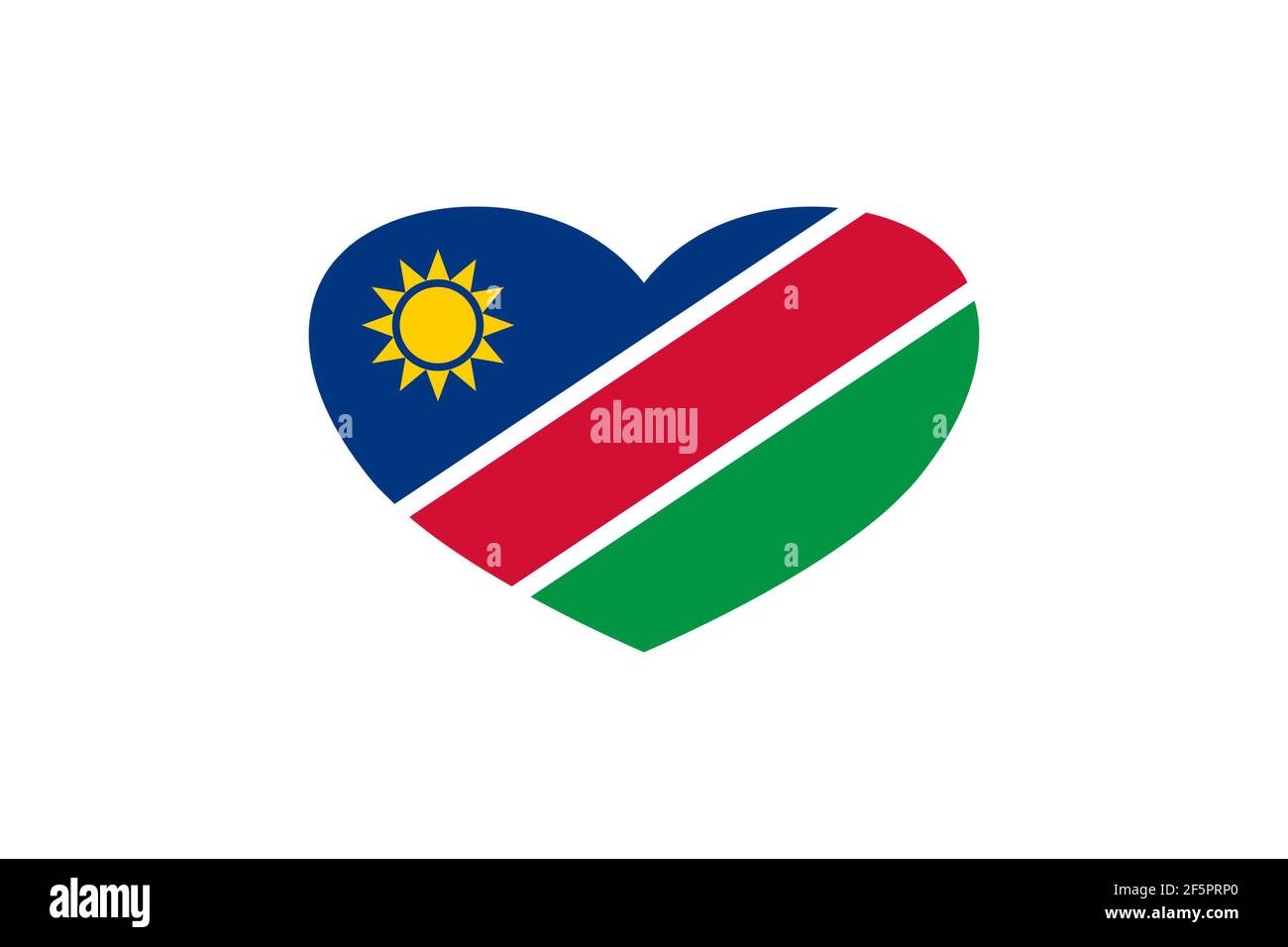 Namibia flag in the heart shape. Isolated on a white background Stock ...