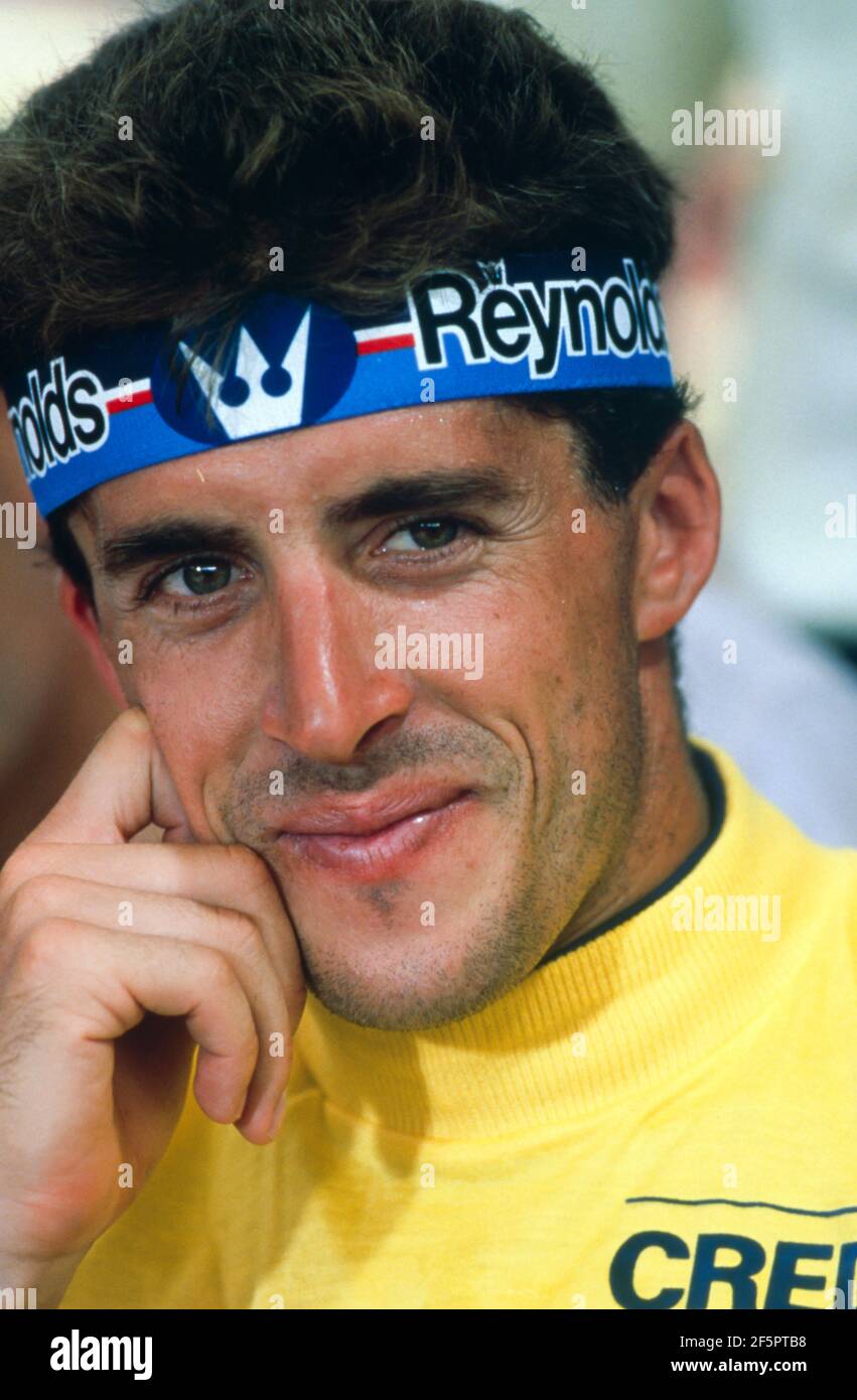 Pedro Delgado (SP),winner of Tour de France 1988 in Paris Stock Photo ...