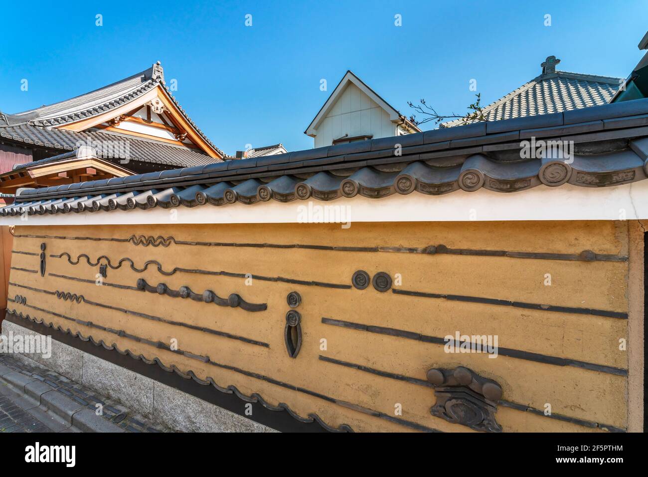 tokyo,japan - march 25 2021: Wattle and daub wall of the Buddhist ...