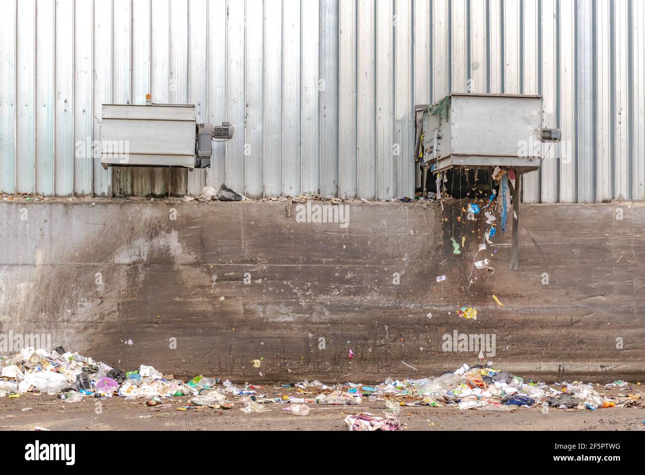 Moscow. Russia. October 2020. Garbage after sorting. Garbage falls ...