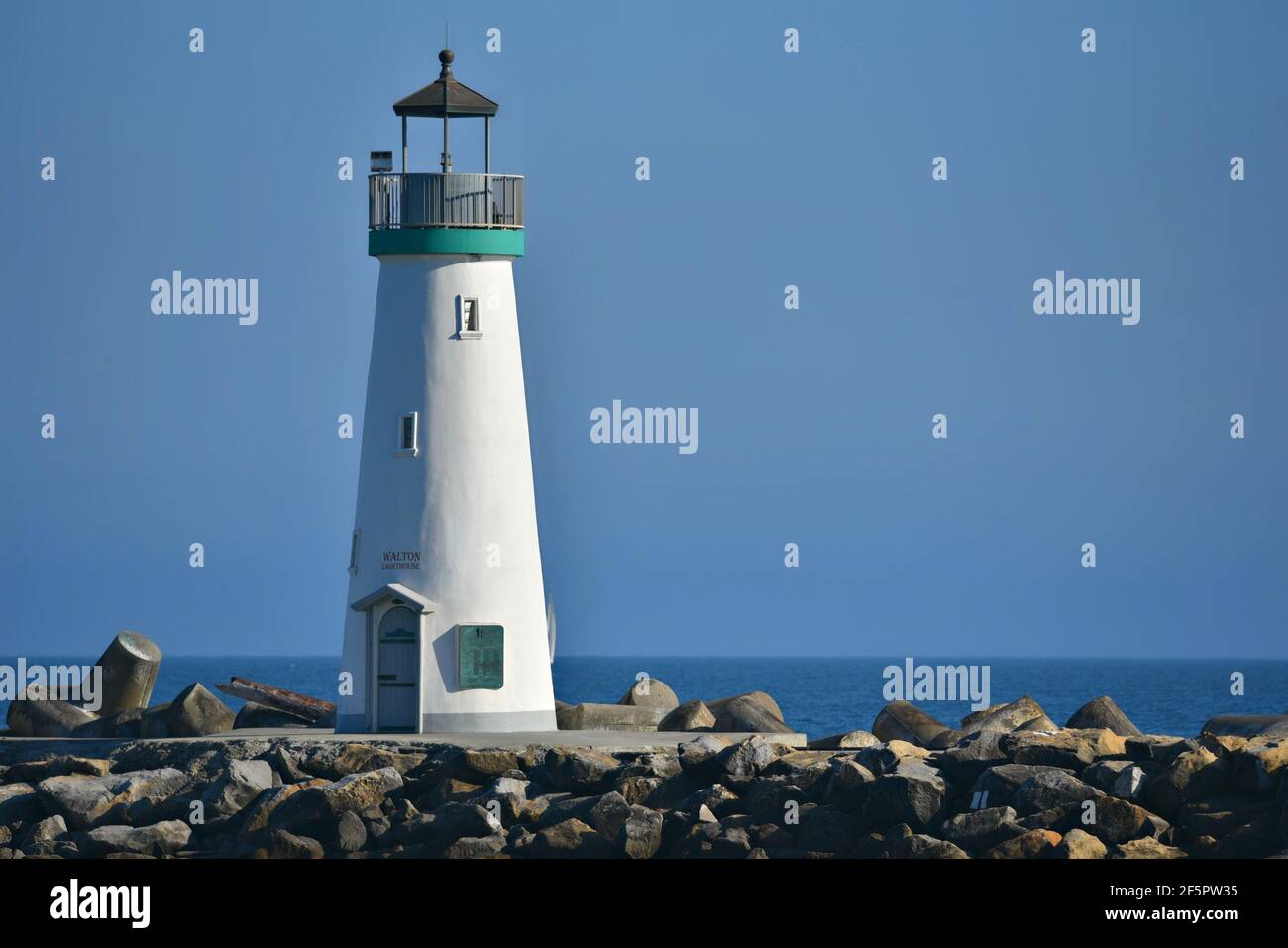 Landscape with view of Santa Cruz Breakwater Lighthouse known as the ...