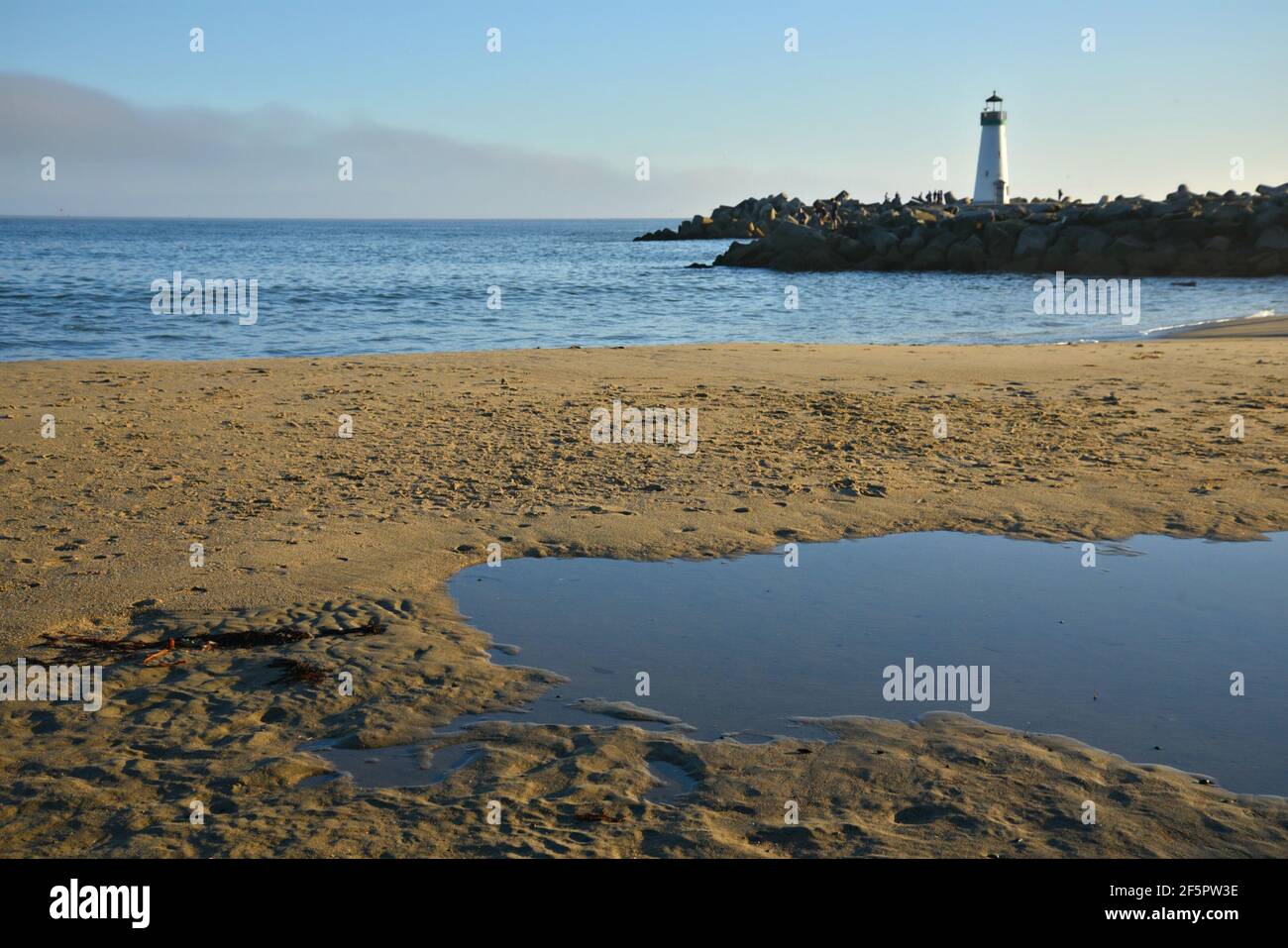 Landscape with view of Santa Cruz Breakwater Lighthouse known as the ...