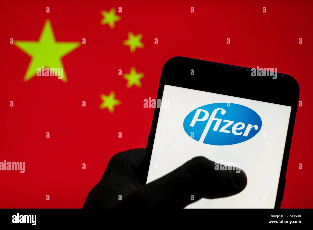 In this photo illustration, the American multinational pharmaceutical ...