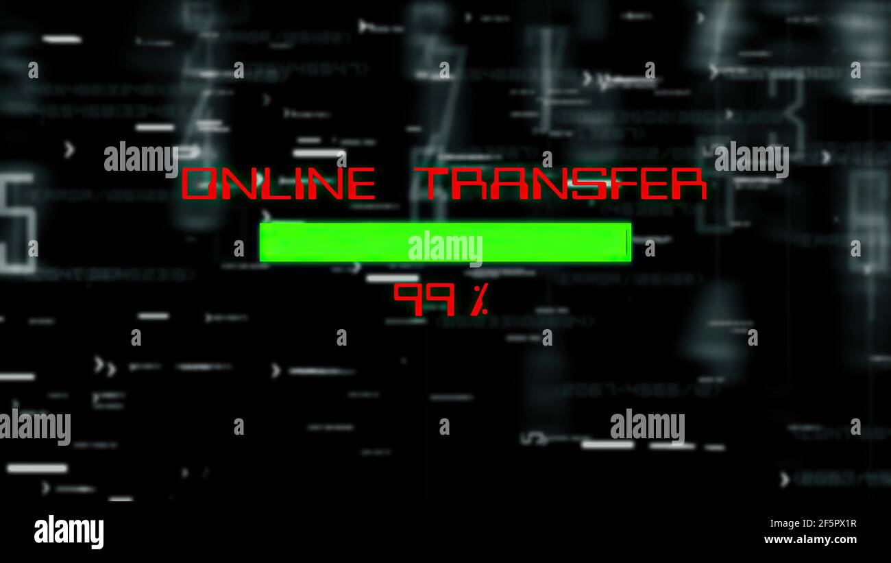 Online transfer progress bar on digital background Stock Photo - Alamy
