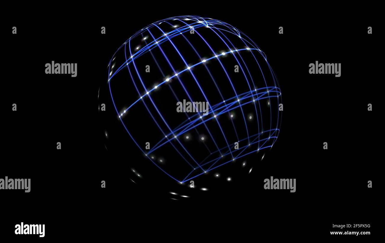 3D illustration of Sphere Cyber Space Network Stock Photo - Alamy