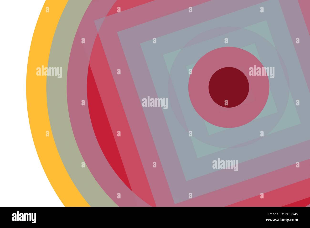 Abstract texture of colorful interchanging circle and square elements ...