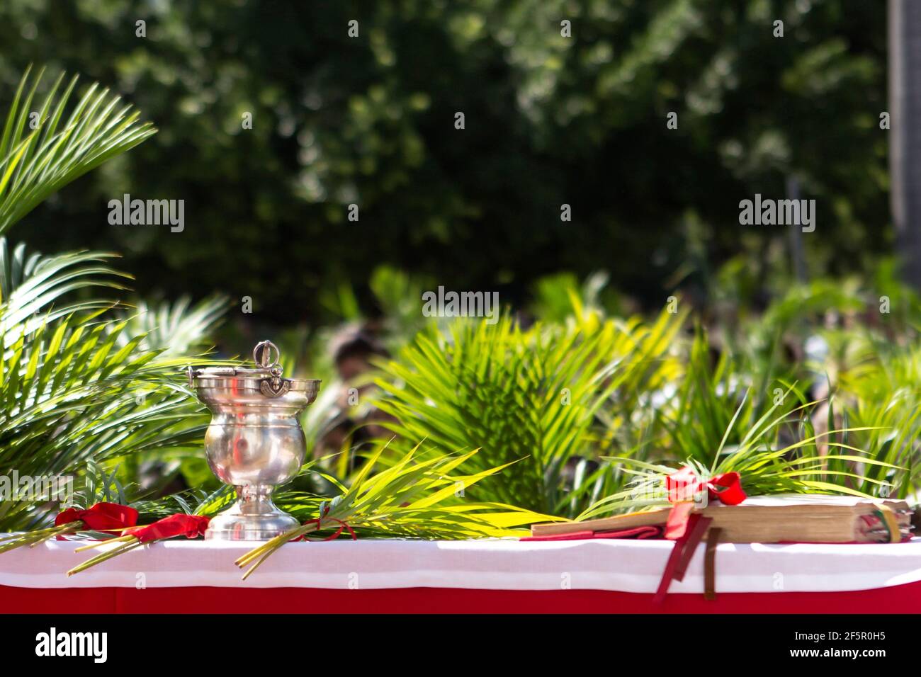 Holy Week. Traditional Catholic celebrate Palm Sunday. Christian faith ...