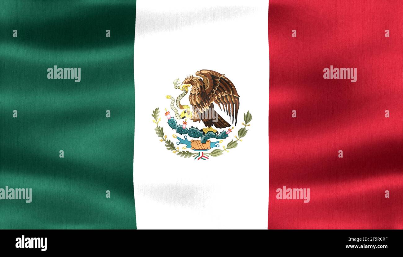 Mexico flag - realistic waving fabric flag Stock Photo - Alamy