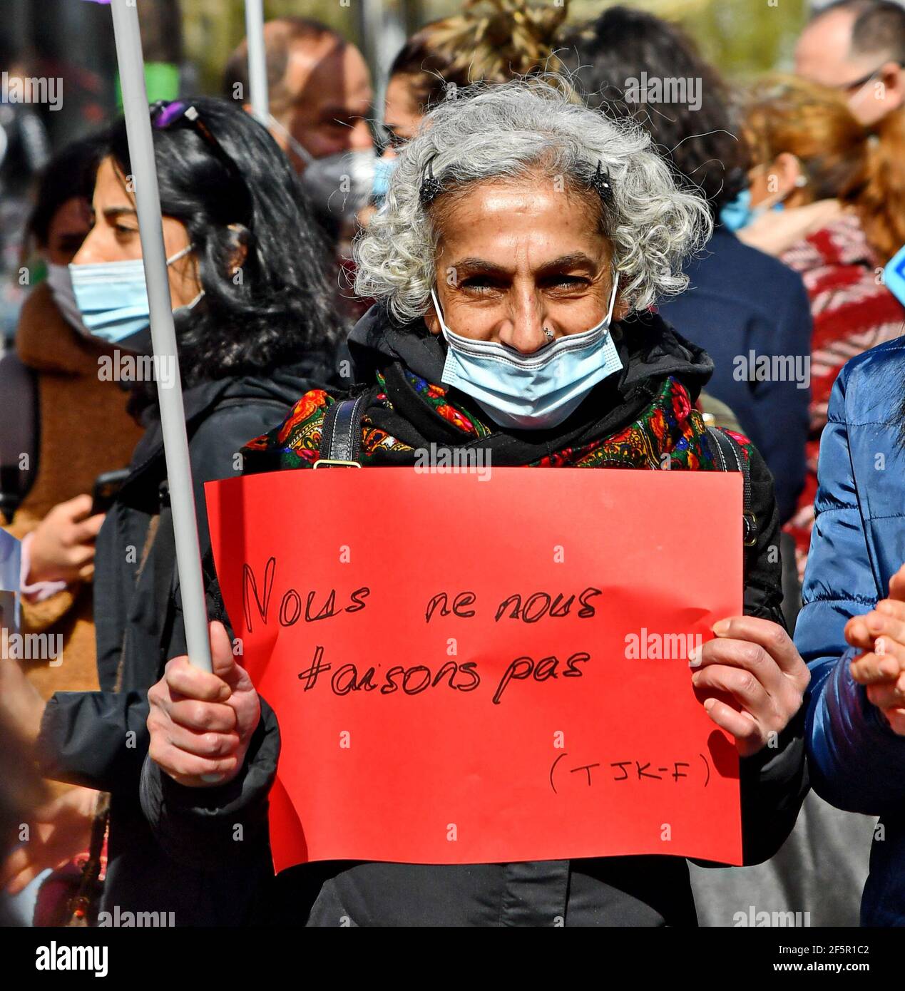 Rally in support of Turkish women after Turkey's government abandons ...