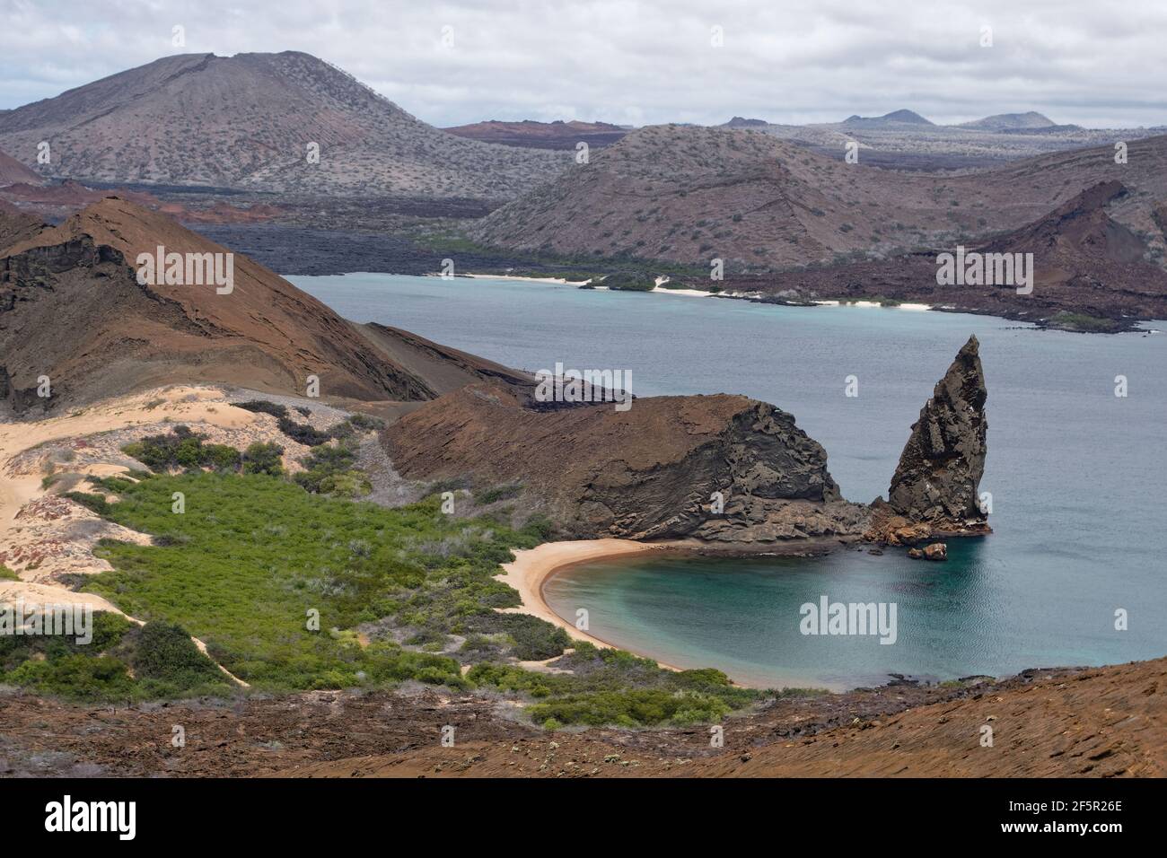 Volcanic landscape, Bartolome Island (Galapagos archipelago Stock Photo ...