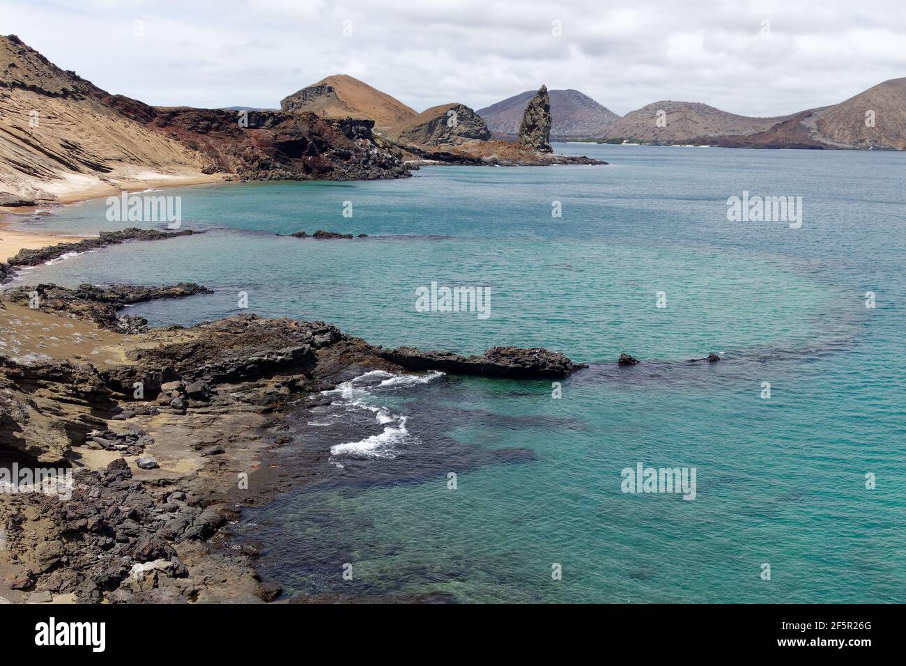 Volcanic landscape, Bartolome Island (Galapagos archipelago Stock Photo ...