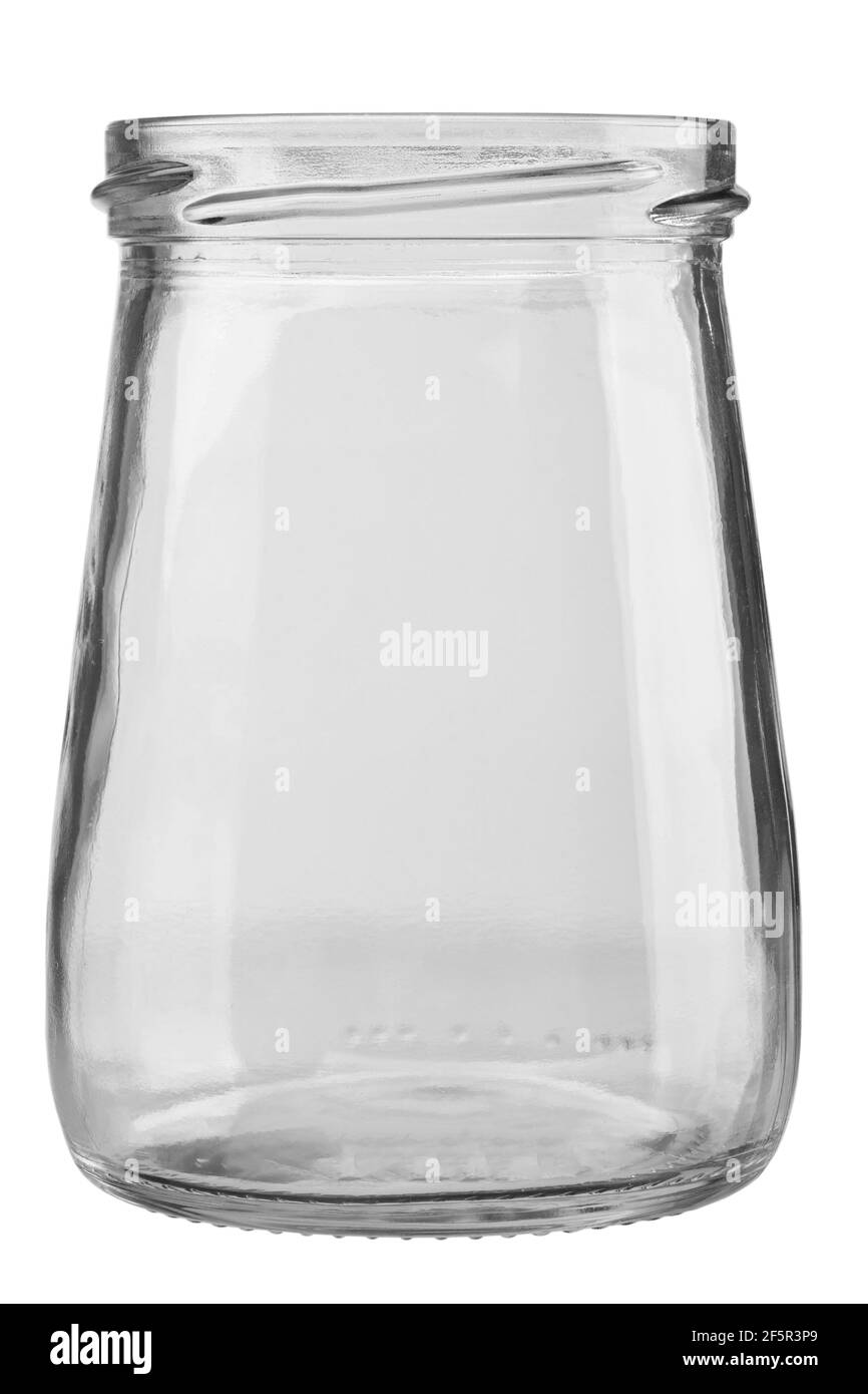 Empty transparent can jar for canning and preserving isolated on white ...