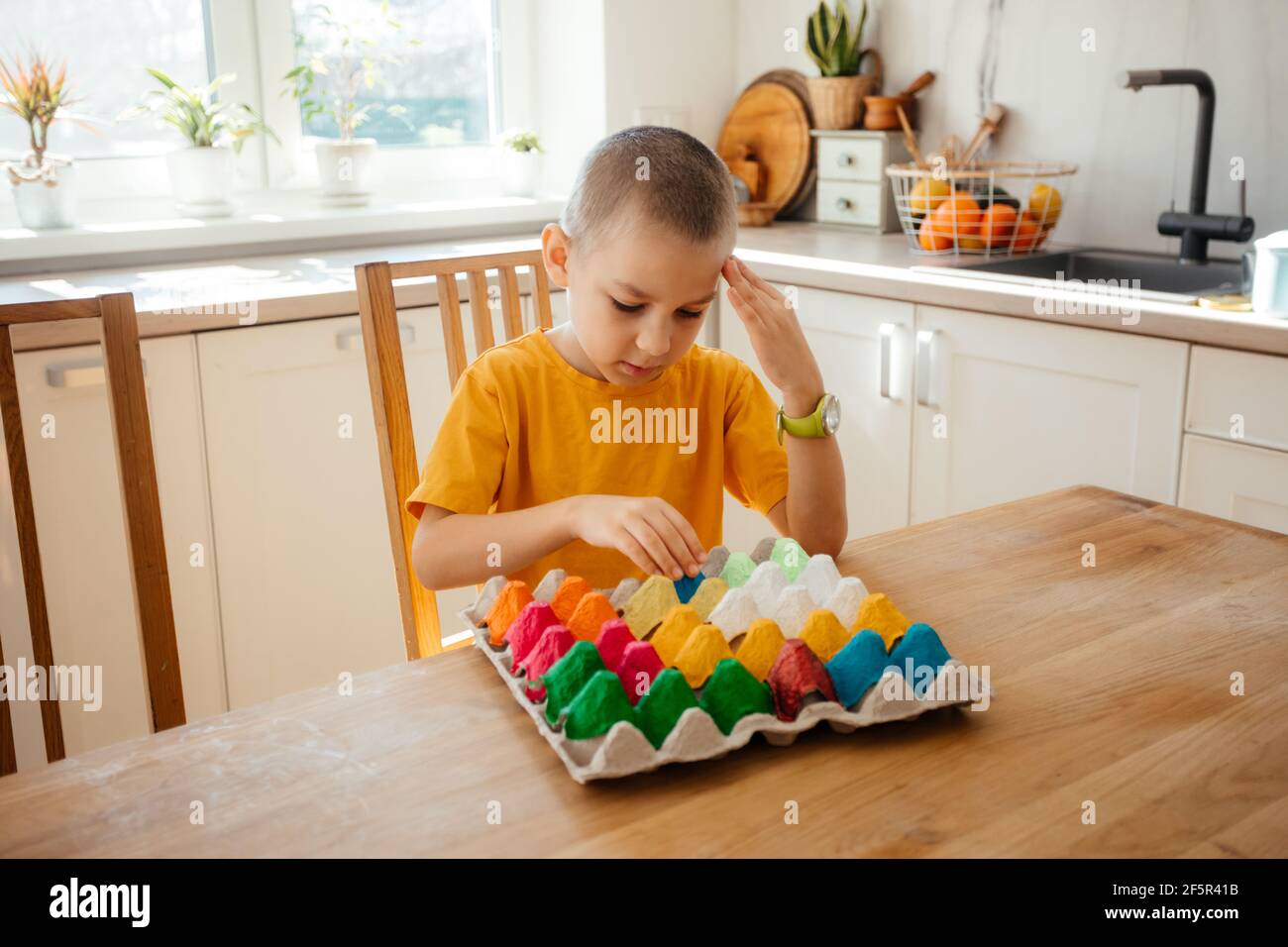 Creative and mindful activities for elementary school children Stock ...