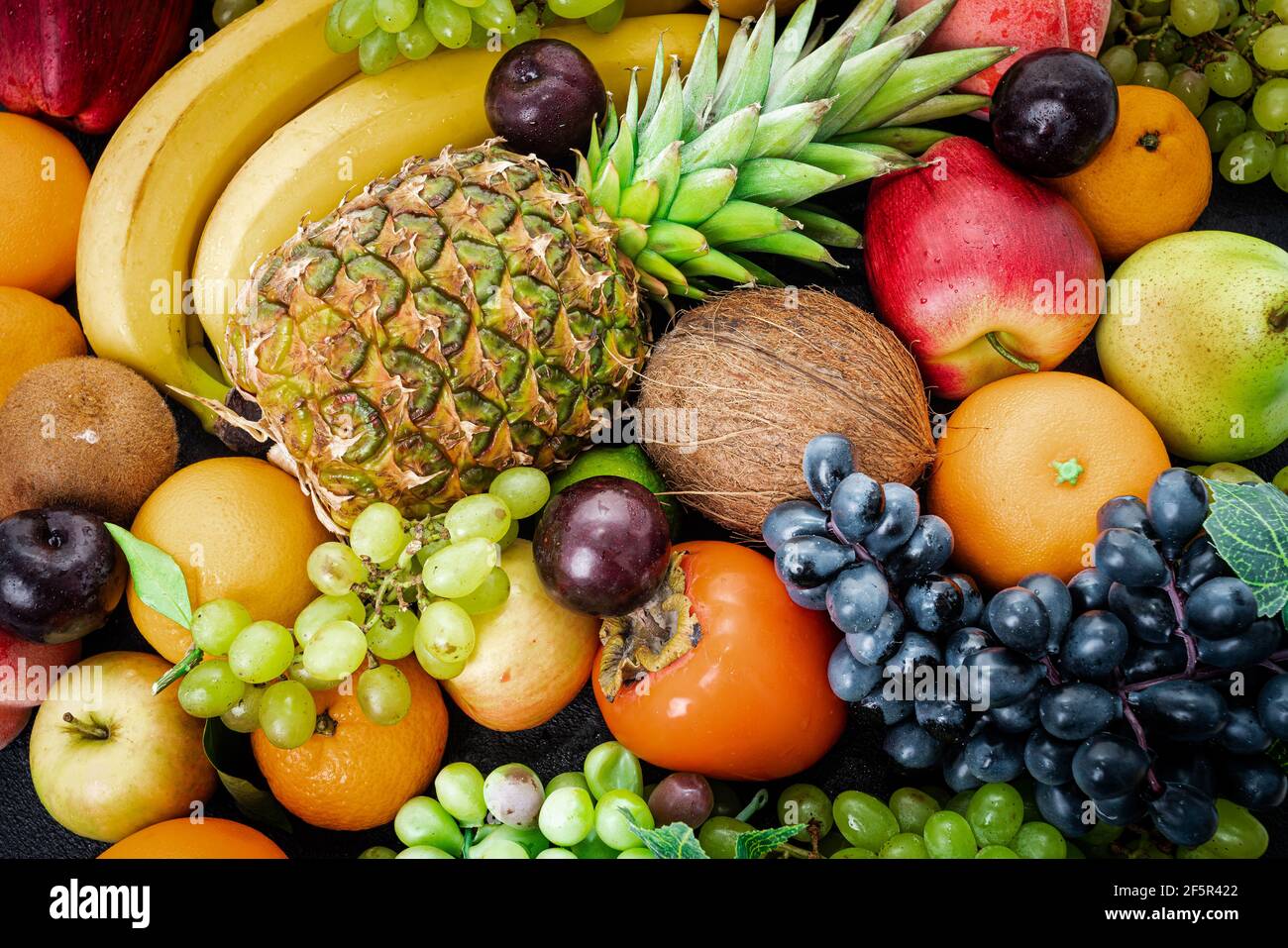 Assortment of healthy raw fruits. Mixed fruits Stock Photo - Alamy