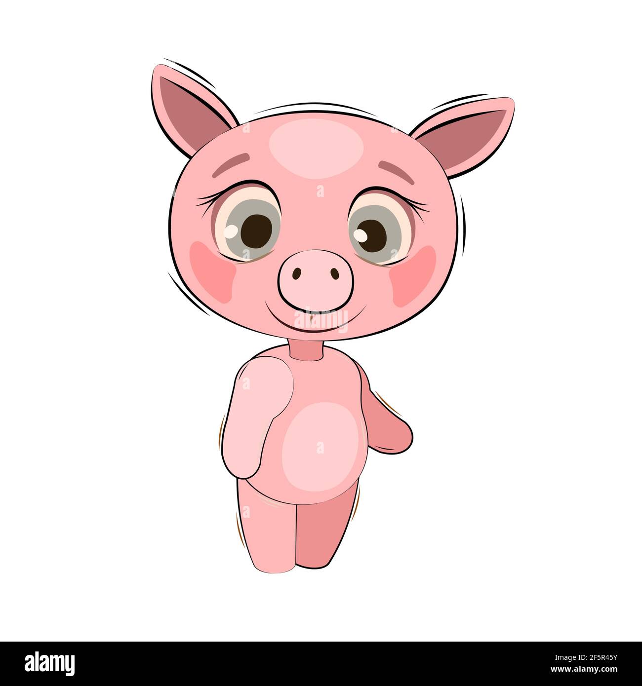 Little piglet cub. Pig Isolated object on white background. Cheerful ...