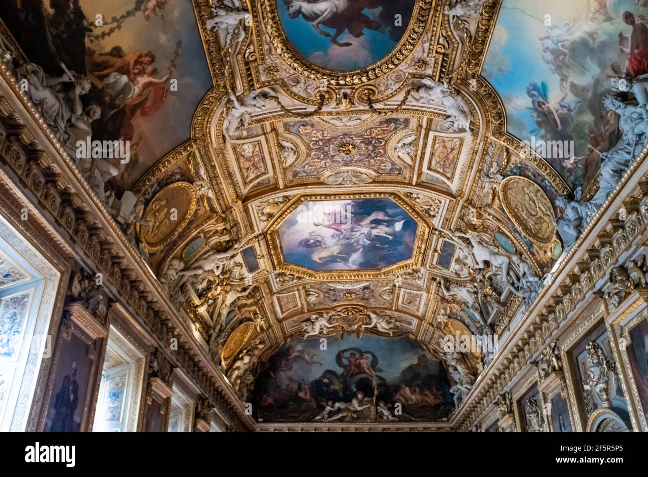 PARIS, FRANCE - February 15, 2018: Interior of the Louvre, the world's ...