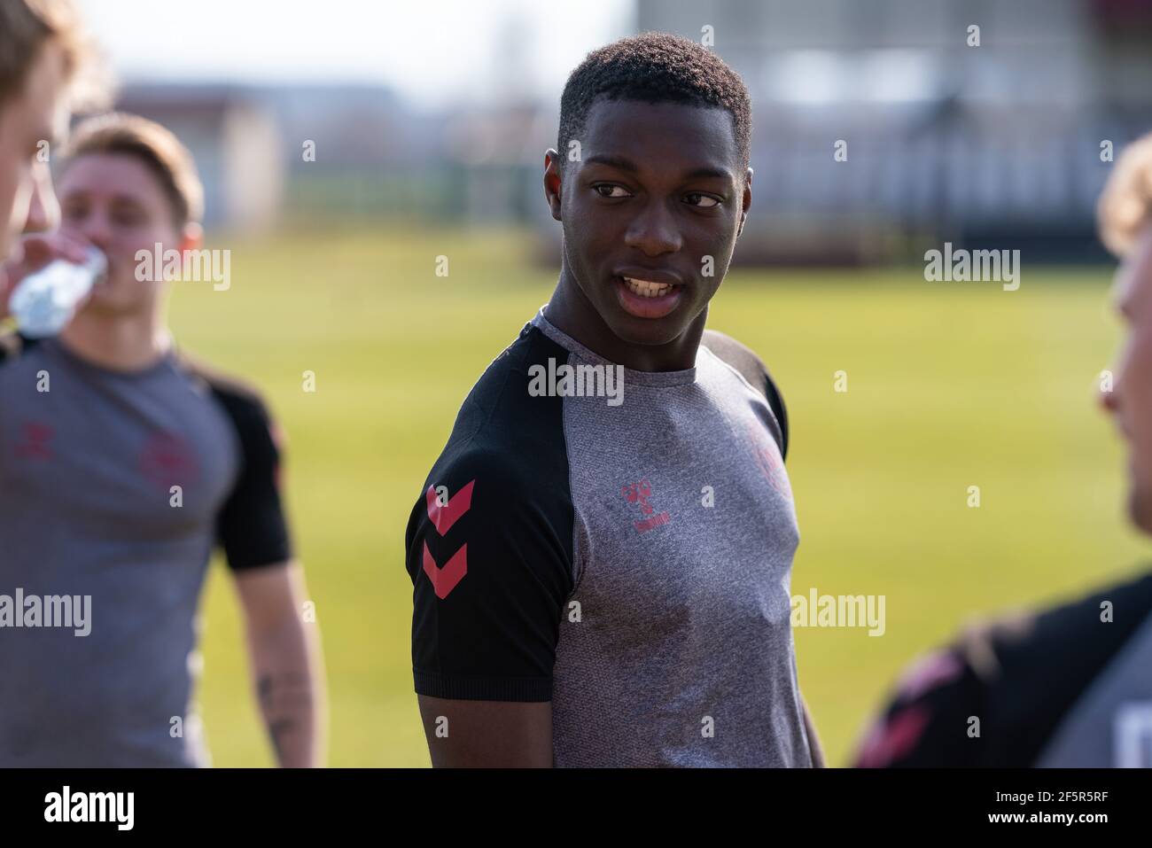 Bök, Hungary. 27th Mar, 2021. Mohamed Daramy of Denmark seen in a ...