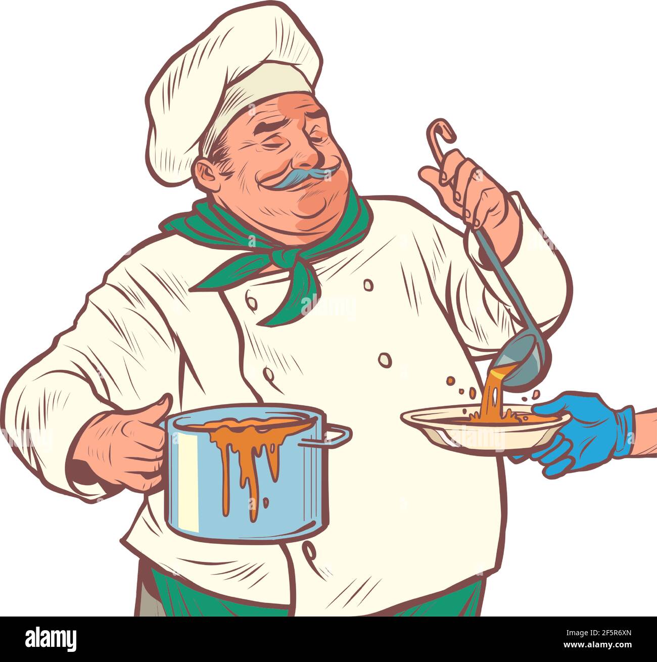 Male chef restaurant kitchen Stock Vector Images - Alamy