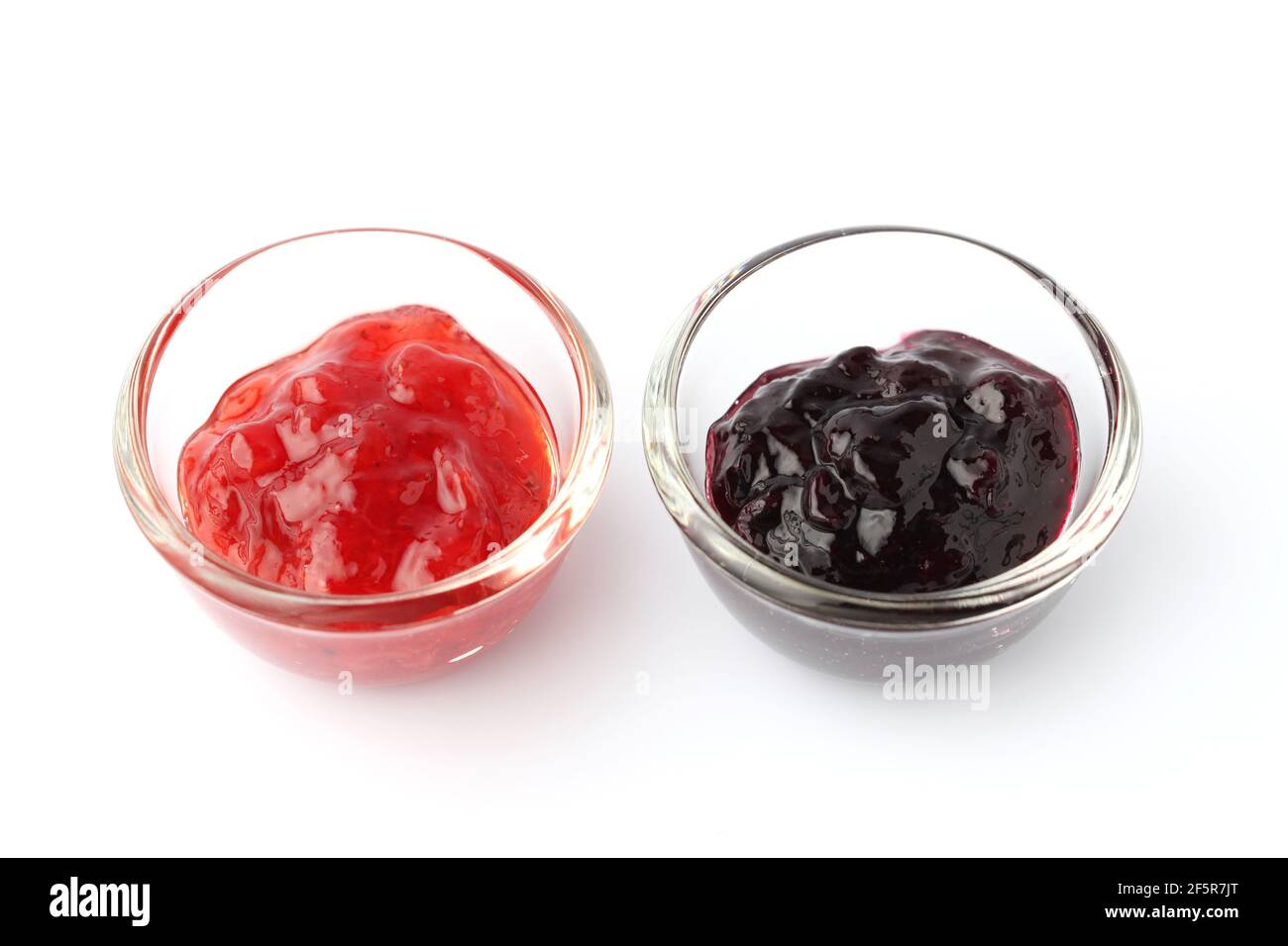 strawberry jam blueberry jam marmalade on white background Stock Photo ...