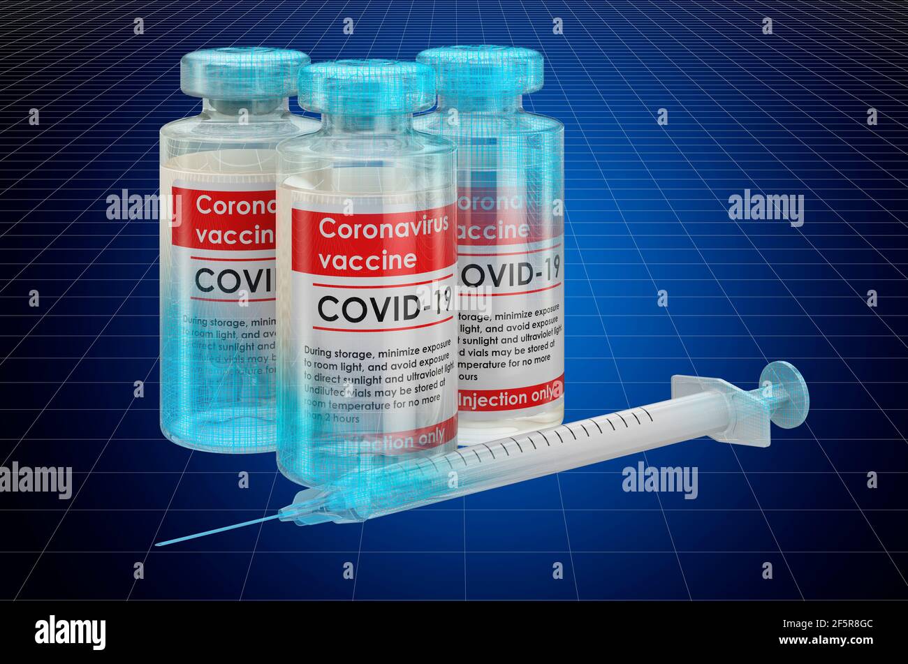 Visualization 3d cad model of vaccine, blueprint. 3D rendering Stock ...